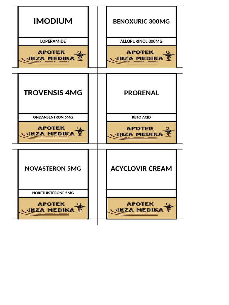 Label Dus Obat Besar | PDF