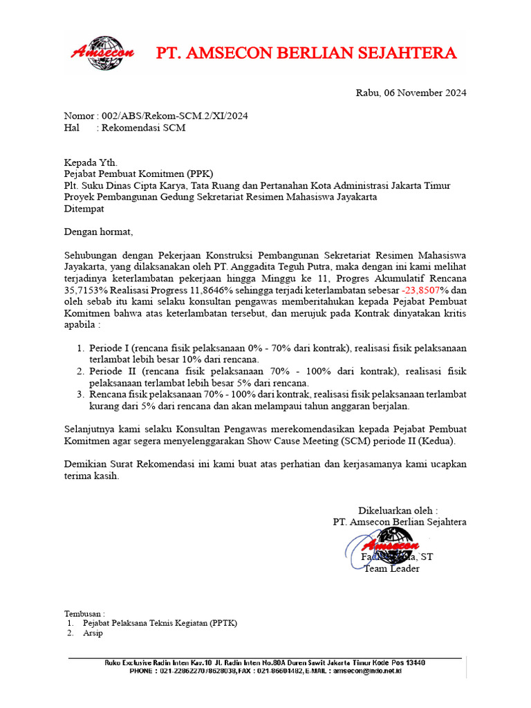 SURAT REKOMENDASI SCM 2 | PDF