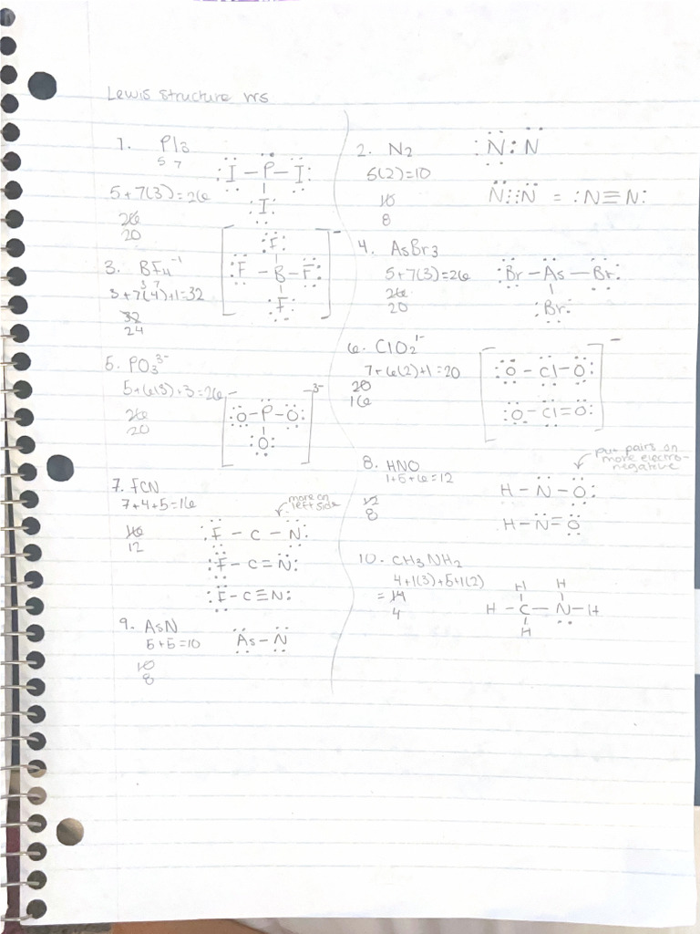 Lewis Structure WS | PDF