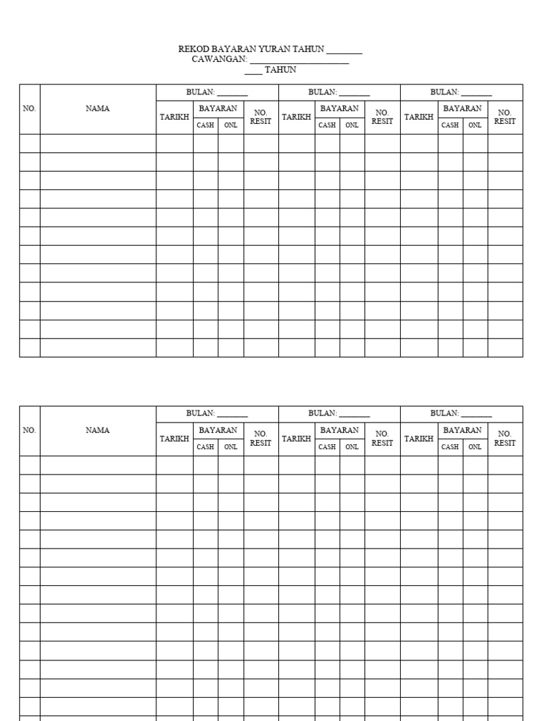 Rekod Yuran | PDF