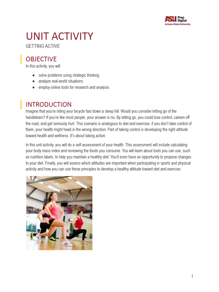 Zayd - PE - U1 - Unit Activity Getting Active | PDF | Body Mass Index | Foods
