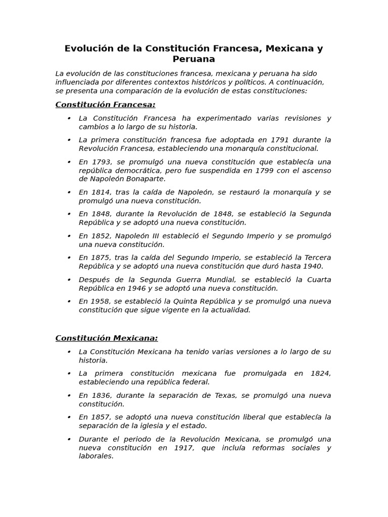 Evolución de La Constitución Francesa | PDF | Constitución | República