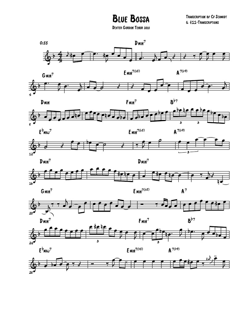 Blue Bossa (Bb-Instruments) | PDF