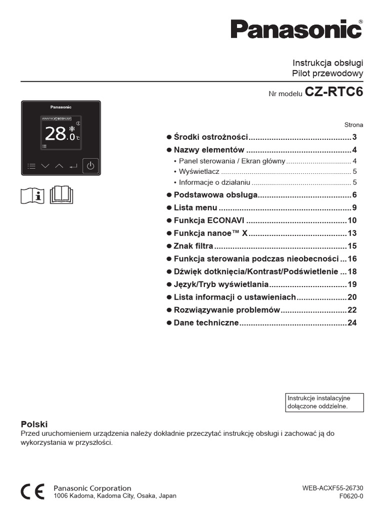 CZ-RTC6 - Instrukcja Obsługi | PDF
