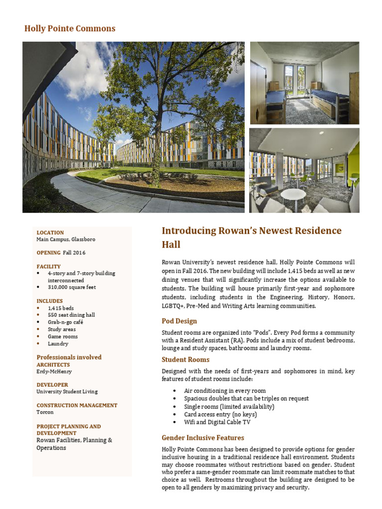 Rowan University's Holly Pointe Commons | PDF