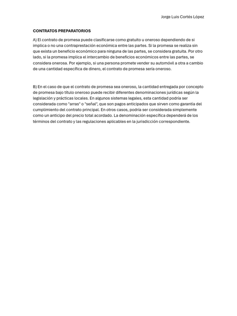 Contratos Preparatorios | PDF