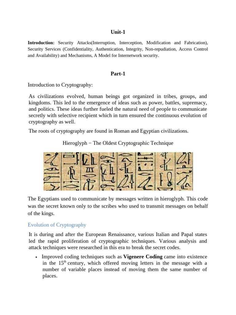 Unit-I-I (2023-24)(UPDATED) | PDF | Cryptography | Encryption