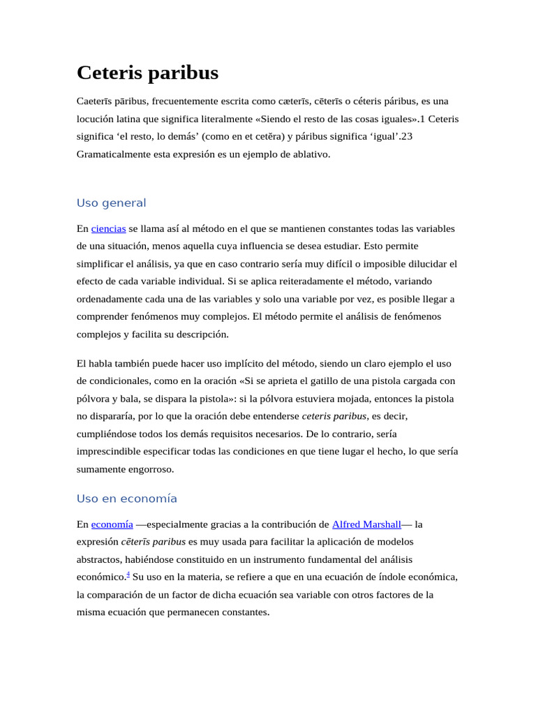 Significado y uso de Ceteris Paribus | PDF | Matemáticas