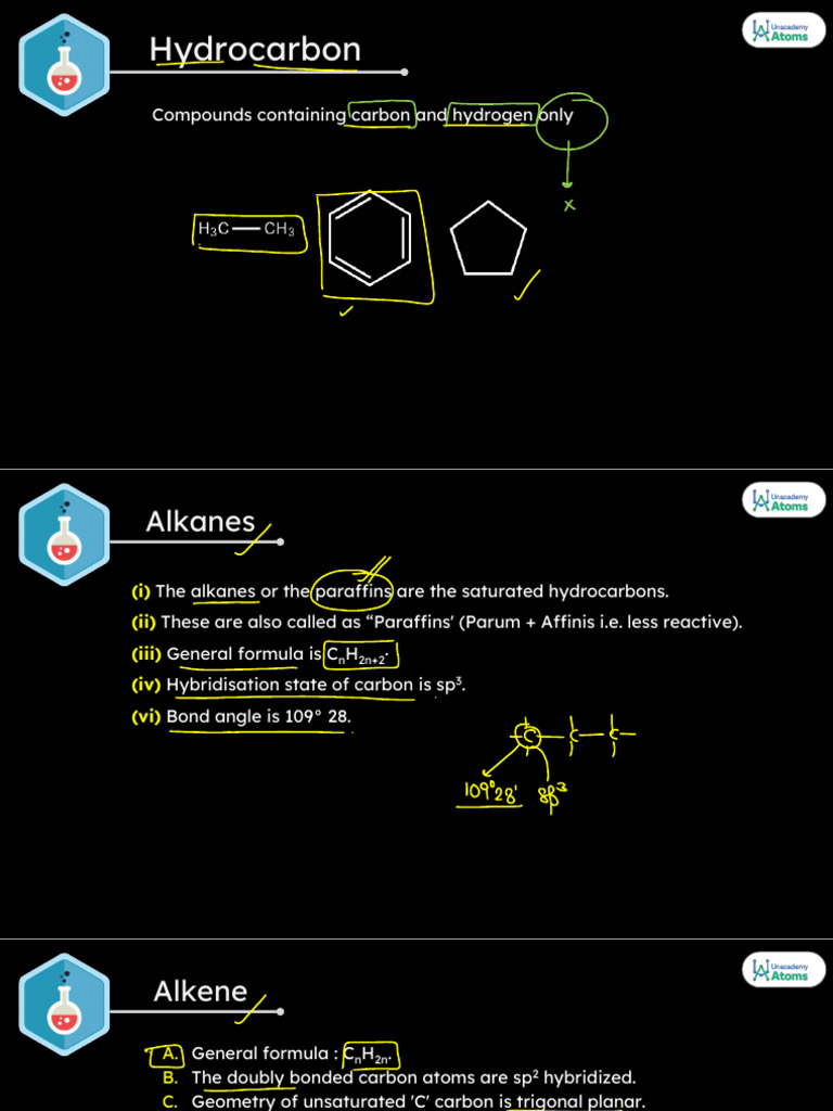 Hydrocarbons One Shot Bounceback | PDF | Alkene | Alkane