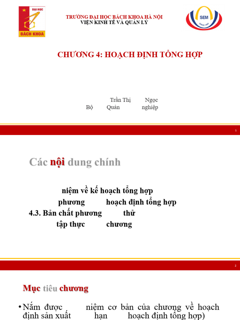Chuong 4-Hoach Dinh Tong Hop-Hv-2024 | PDF