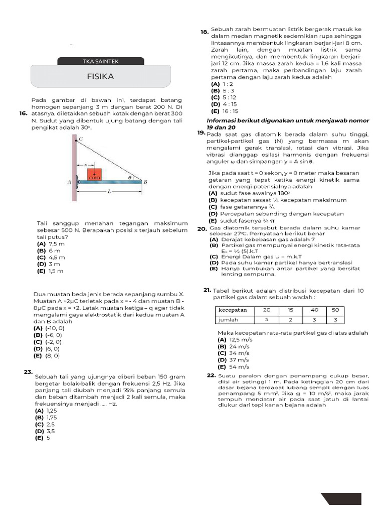 Soal Soal Tutorial Fisika 1 PDF | PDF