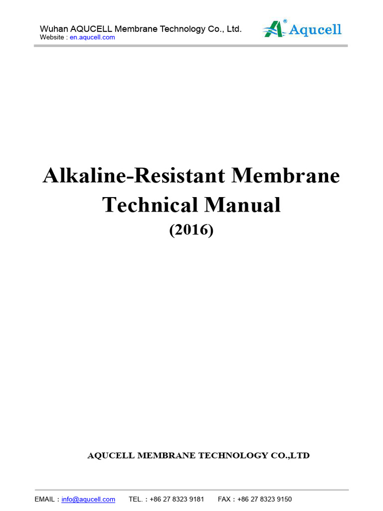 Alkaline-Resistant UF Membrane Technical Manual | PDF