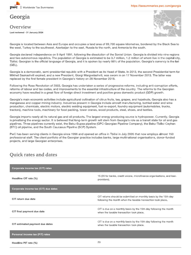 Georgia - PWC Summaries | PDF