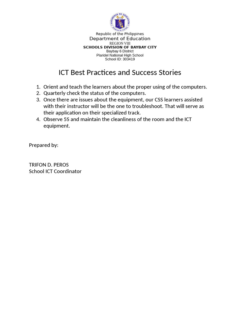 ICT Best Practices | PDF