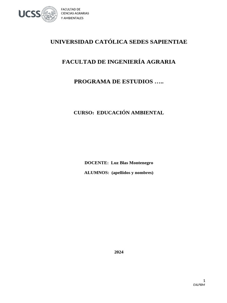FCAA EA CLASE 2 ESQUEMA PROGRAMA EA | PDF