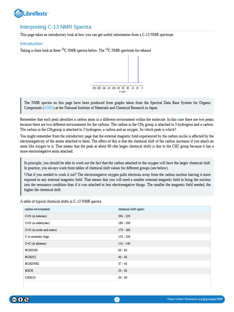 Interpreting C-13 NMR Spectra | PDF | Carbon 13 Nuclear Magnetic ...
