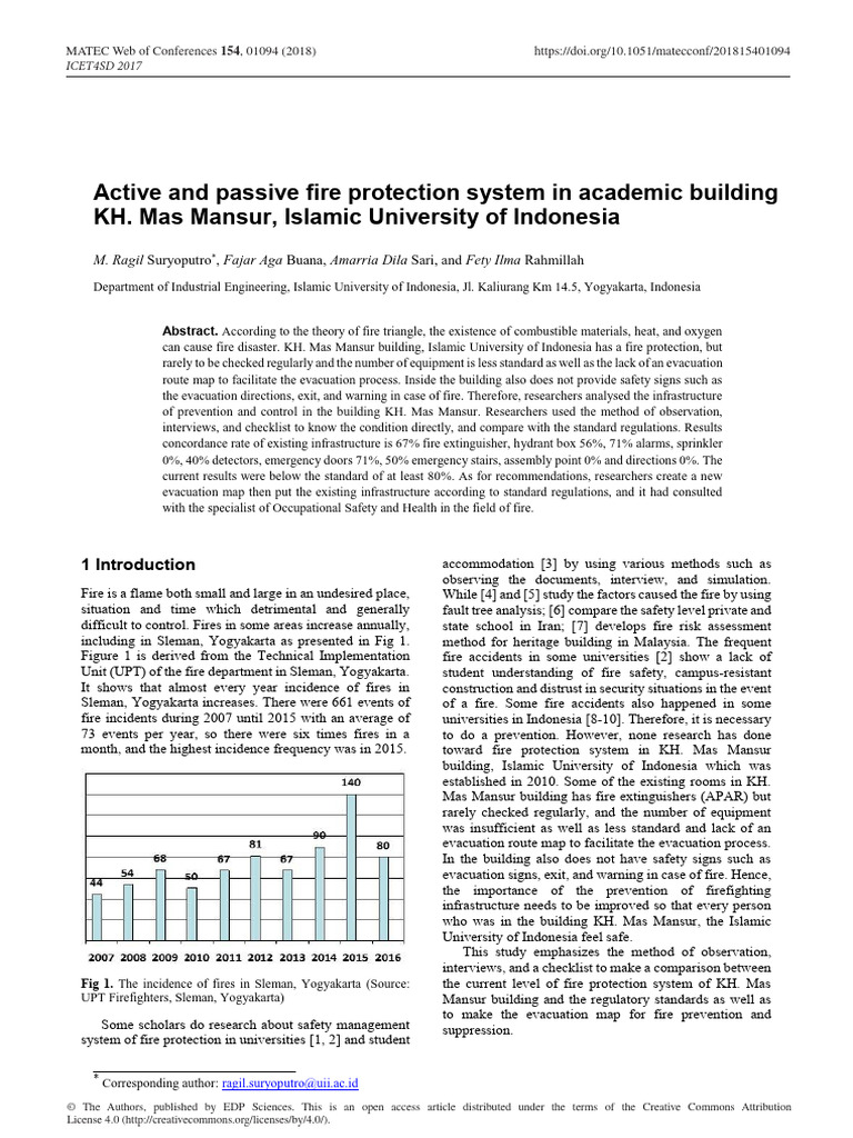 Active and Passive Fire Protection System in Academic Building UII ...