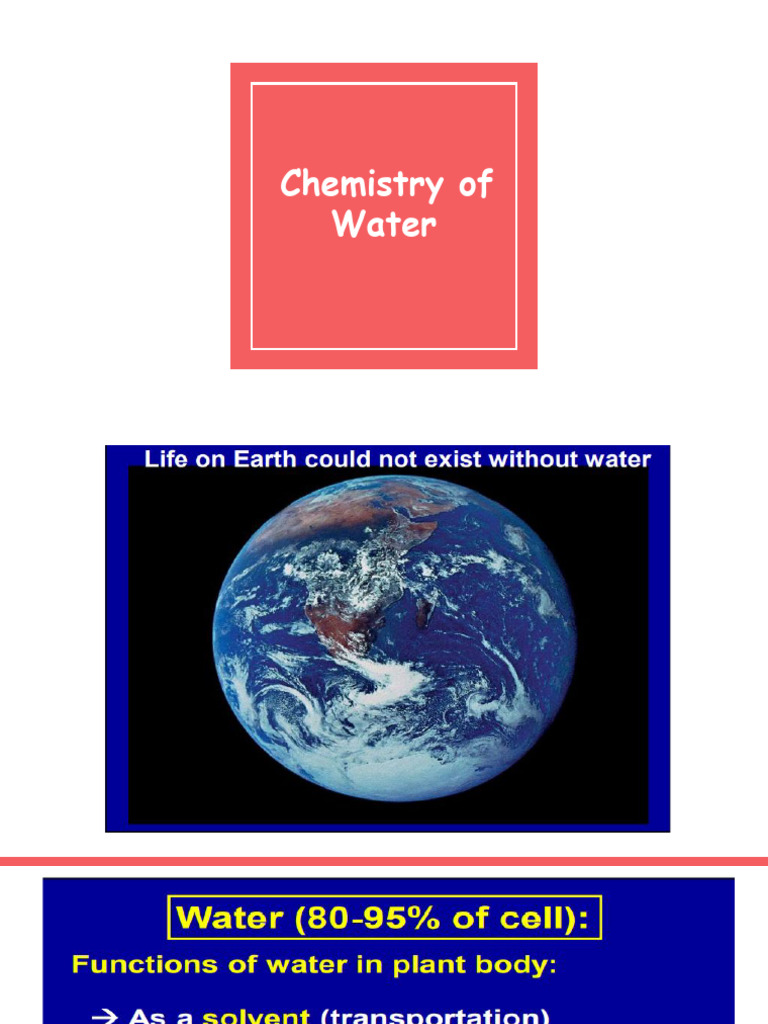 chemistry of water | PDF | Chemical Polarity | Water