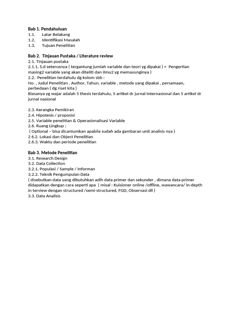 sistematika proposal Thesis | PDF