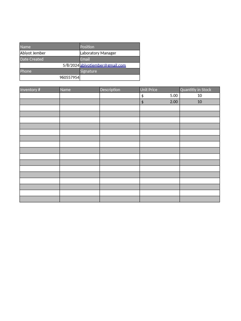 Free - Inventory - Template - For - Excel - Lab Manager | PDF