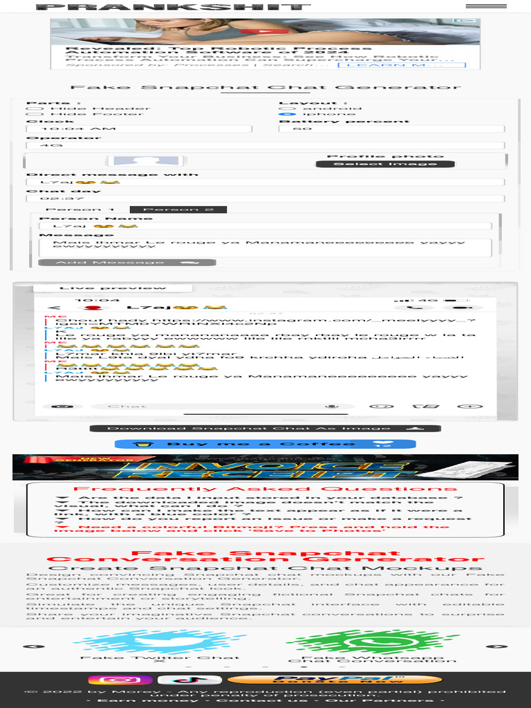 Fake Snapchat Chat Generator 2 | PDF | Snapchat | Mobile Software