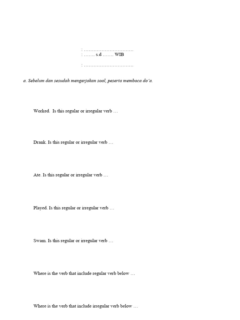 Latihan Soal Sas English 2425 | PDF