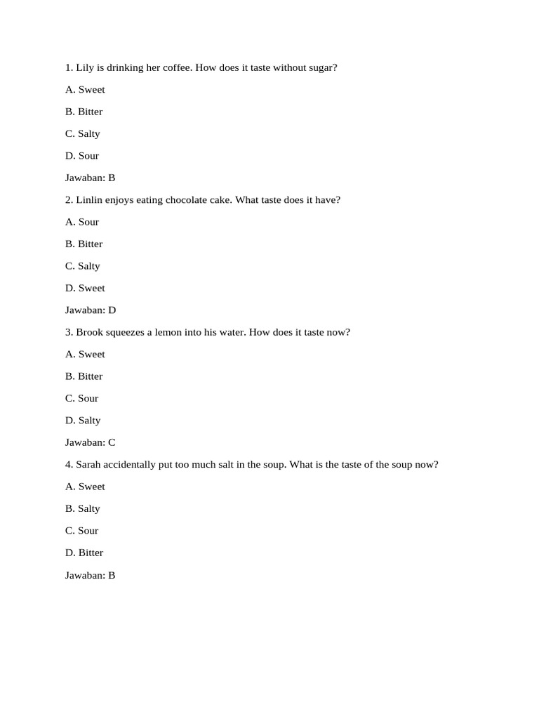 Soal Sas Bing KLS 5 Smster 1 | PDF | Taste | Sock