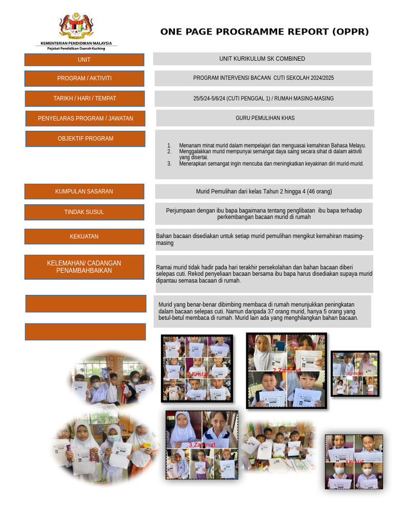 Oppr Intervensi Cuti Penggal 1 2024 | PDF