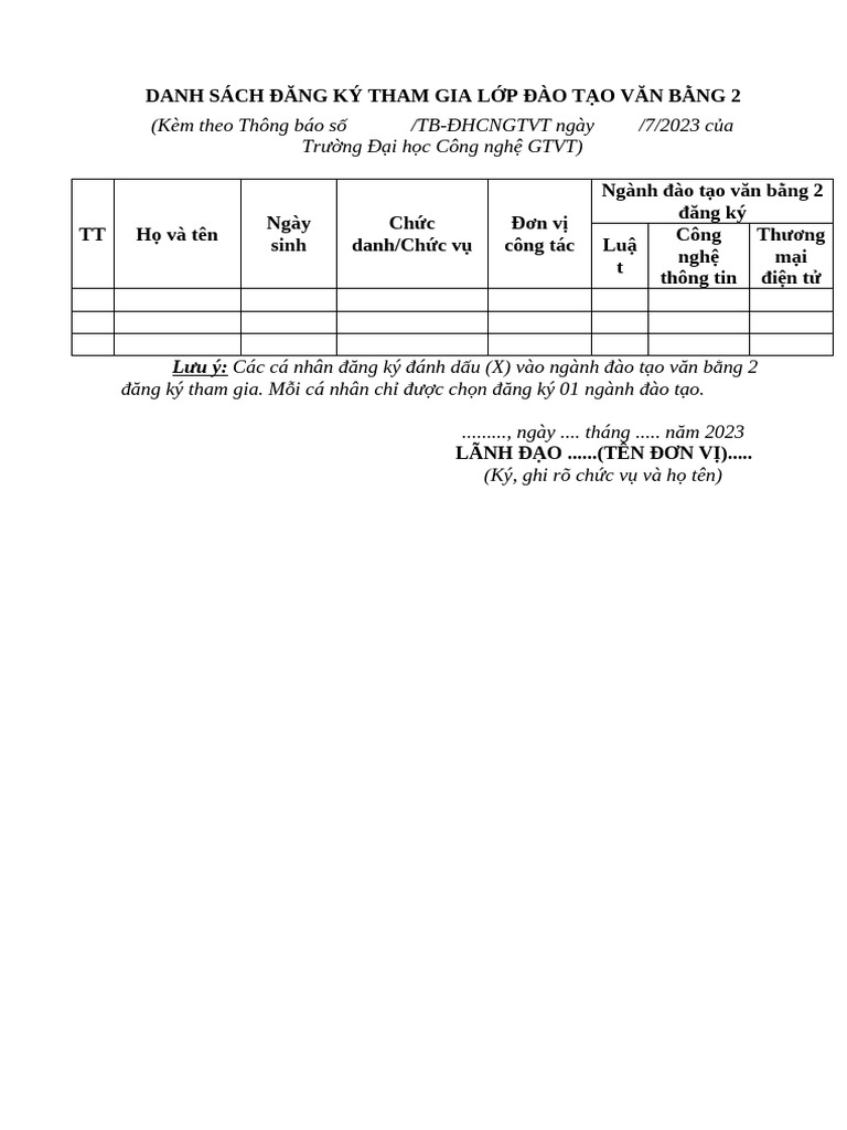 030f2 Bieu Mau Dang Ky Vb2 CNTT Luat TMDT | PDF
