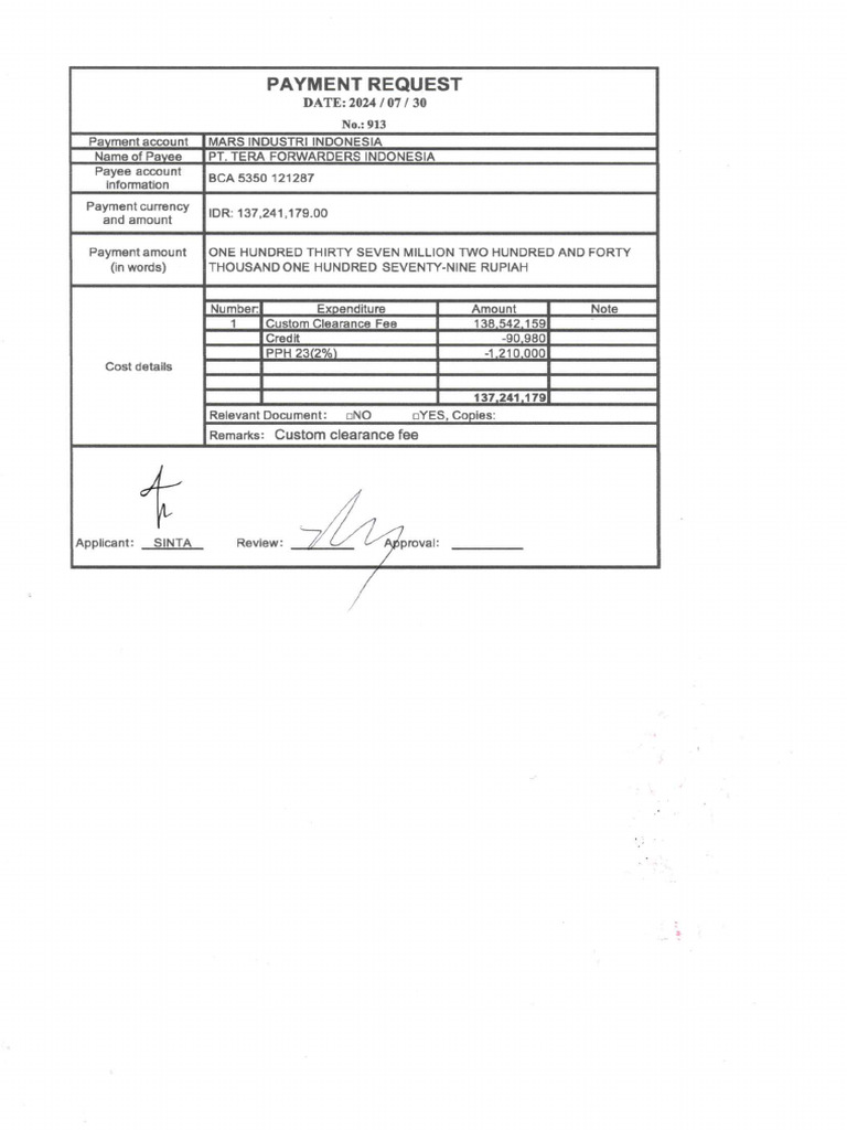 20240729-P.R. Custom Clearance Fee-137.241179mill | PDF | Business ...