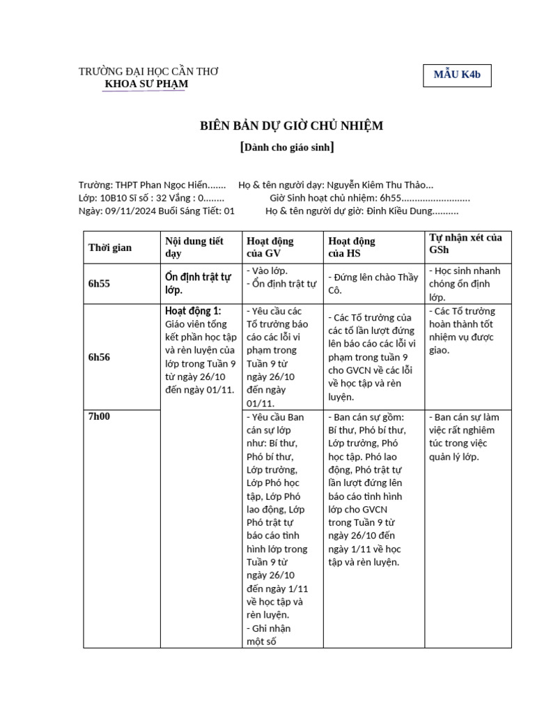 MAU K4b.XONG TIẾT 1 | PDF