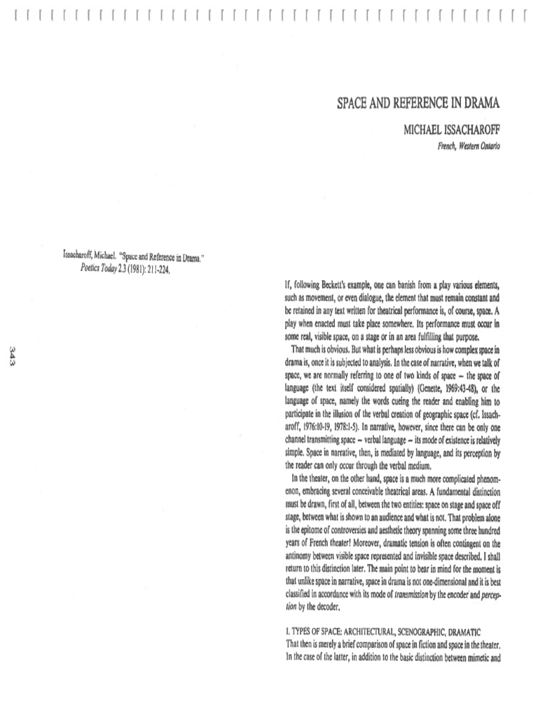 Issacharoff's Space and Reference in Drama | PDF