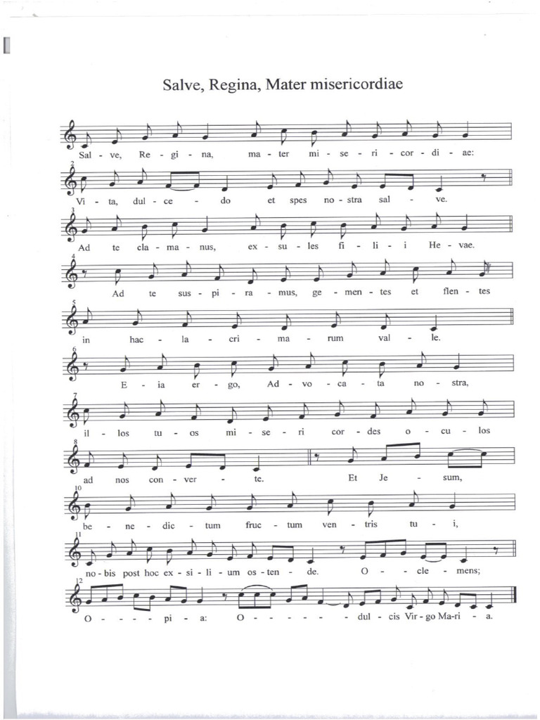 Gregoriano - Salve Regina | PDF