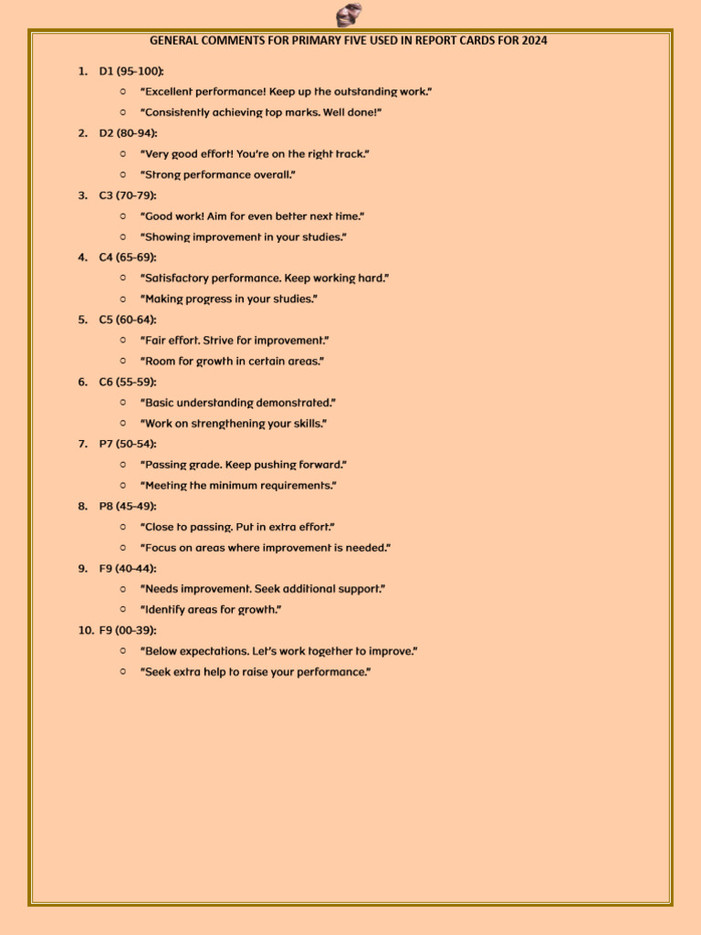 General Comments For Report | PDF