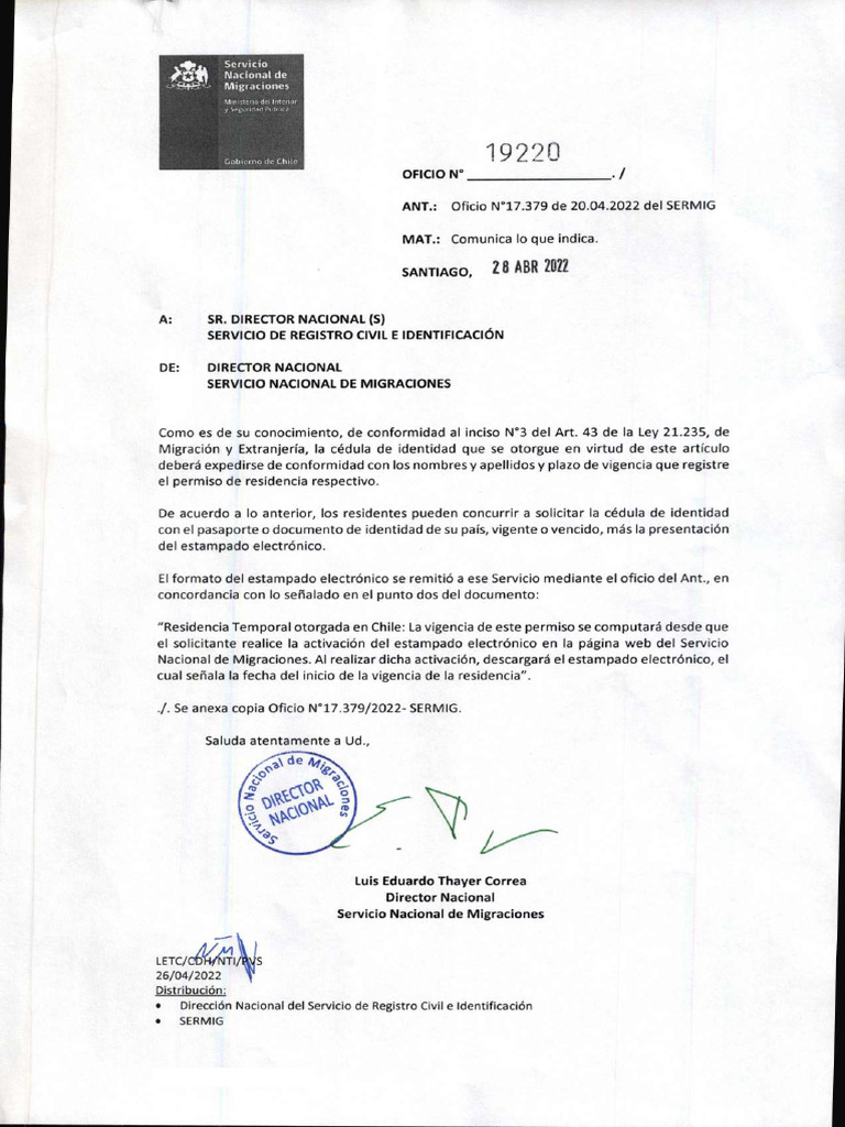 Oficio-19220-Documentos-para-solicitar-Cedula | PDF