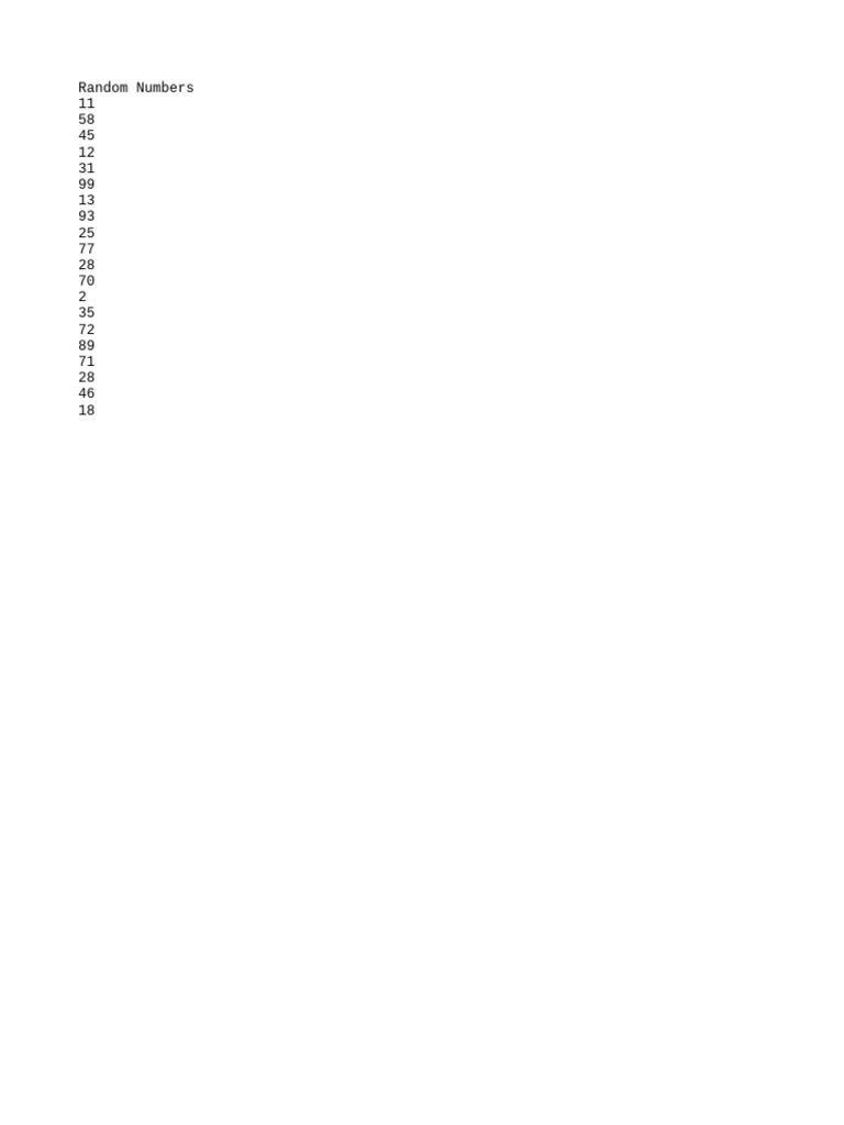 Random Numbers | PDF