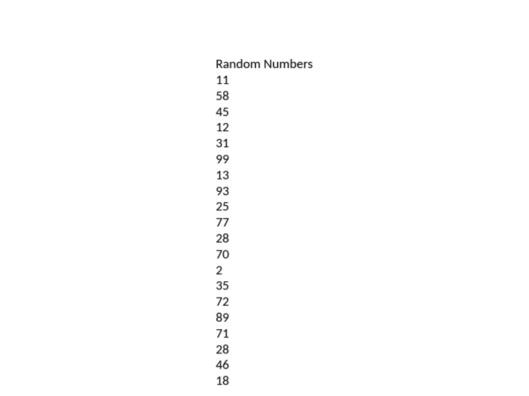 Random Numbers | PDF