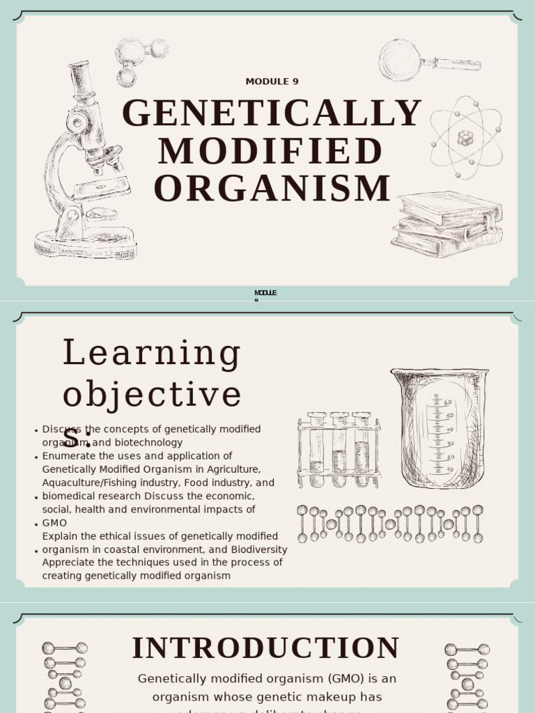 Module 9 - Genetically Modified Organism | PDF | Genetically Modified ...