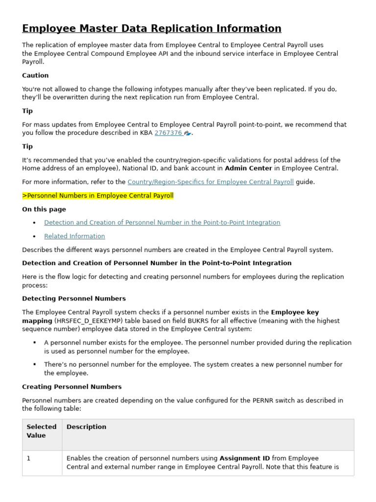 Employee Master Data Replication Guide | PDF | Employment | Payroll