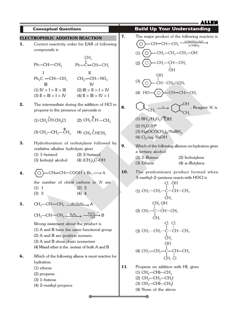 Goc-2 Worksheet (With Answerkey) | PDF | Methyl Group | Chemical Reactions