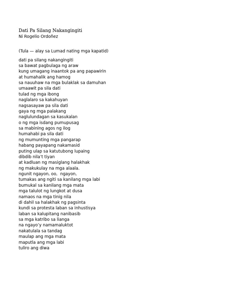 Mga Akda Sa Pagninilay at Repleksyon | PDF