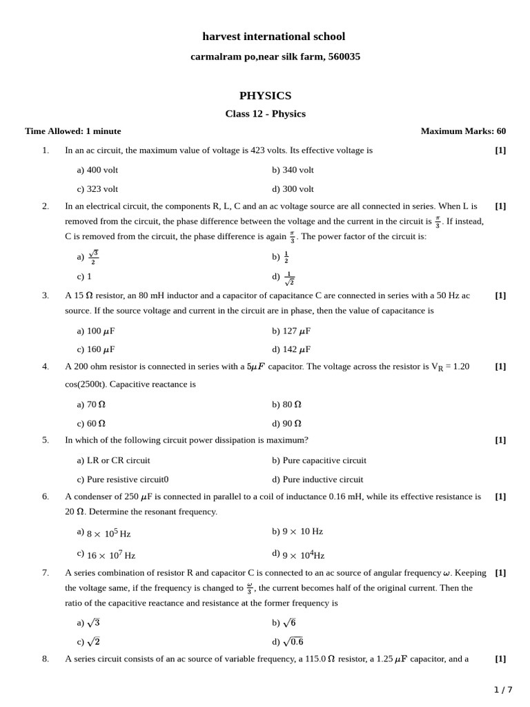 phy practice ques | PDF | Inductor | Series And Parallel Circuits