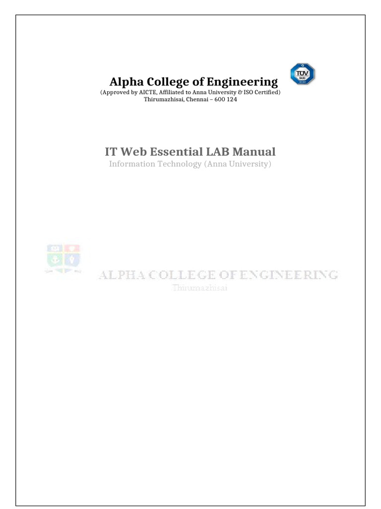 Web Essentials Lab Manual (1to5) Expertiments | PDF | Websites | World ...