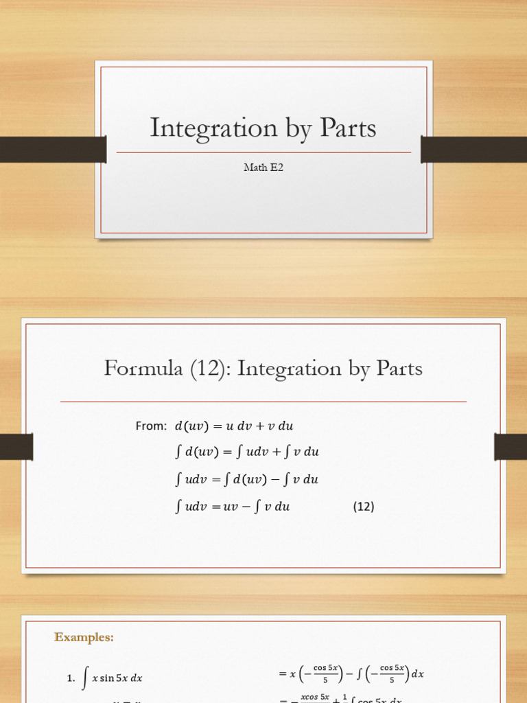 Integration by Parts | PDF | Mathematical Analysis | Calculus