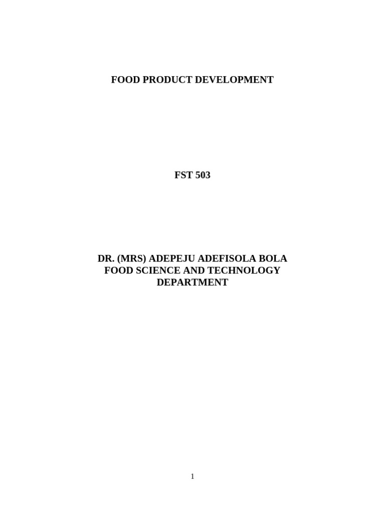 Food Product Development Process Overview | PDF | Marketing | Flour