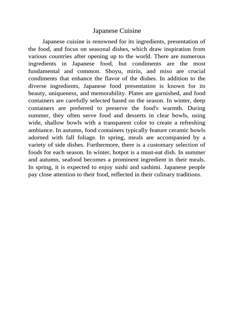 Japanese Cuisine | PDF