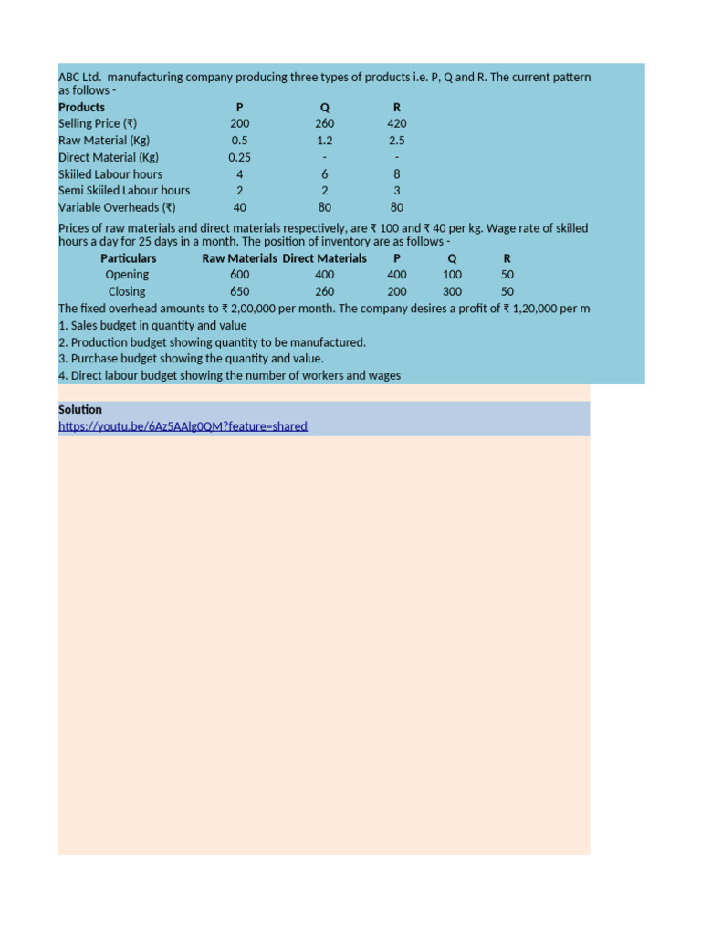 Functional Budget Using Excel | PDF