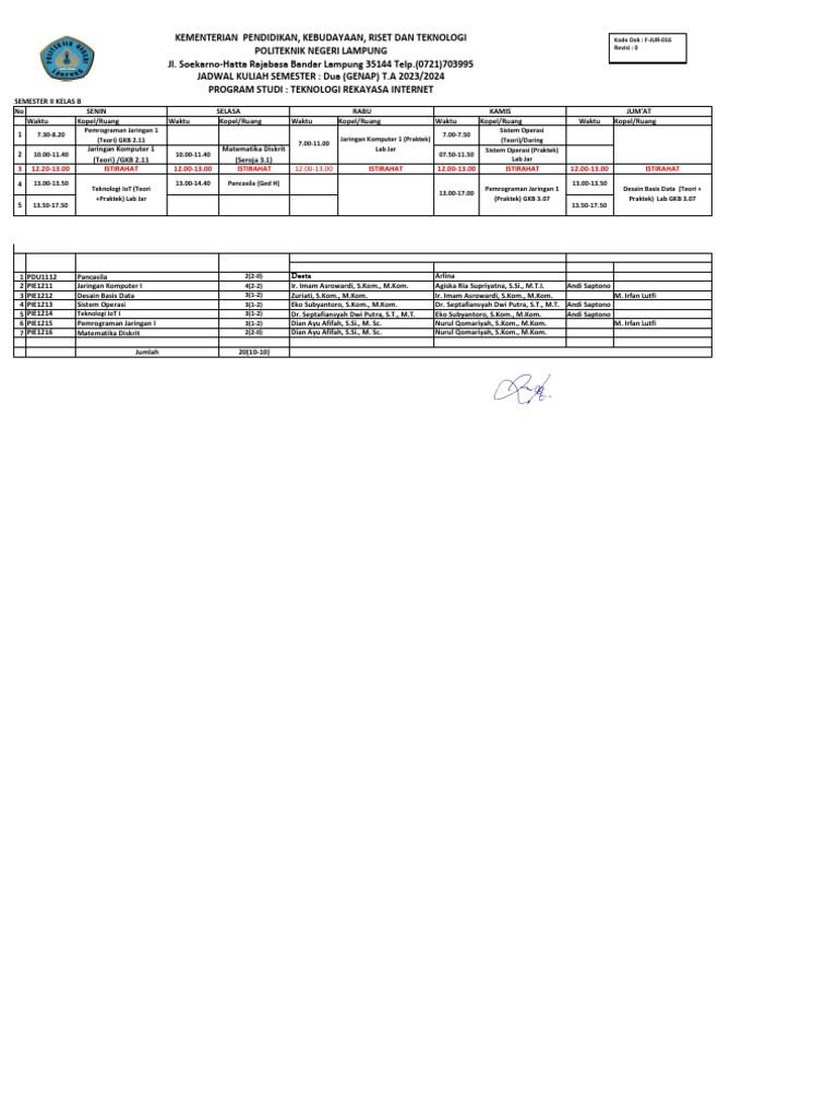 Jadwal_TRI_Genap_2023-2024 (1B) FIX (2) | PDF
