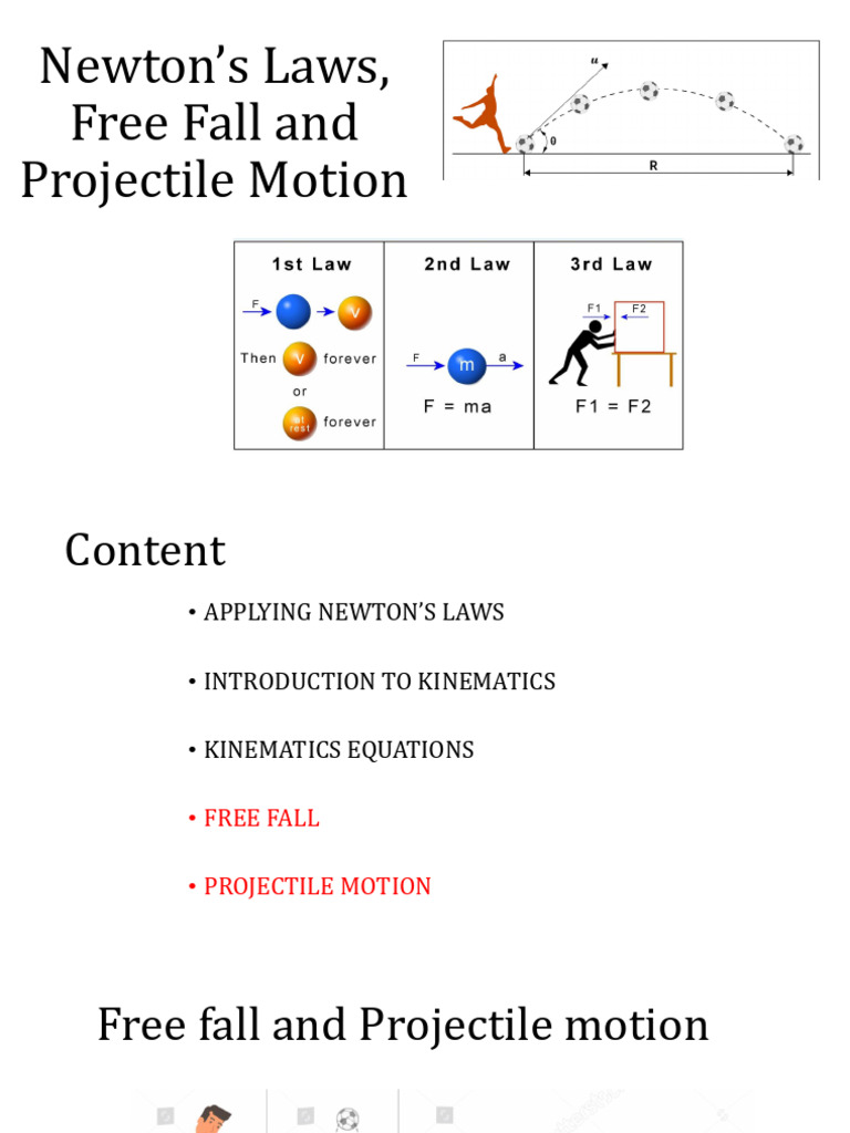 Week 5 6-Newton's Laws, Free Fall and Projectile Motion | PDF | Force ...