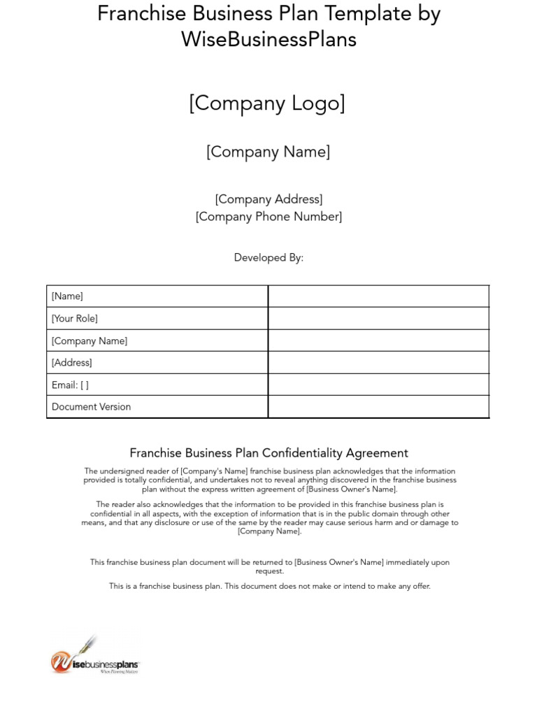 Franchise Business Plan Template | PDF | Marketing | Franchising